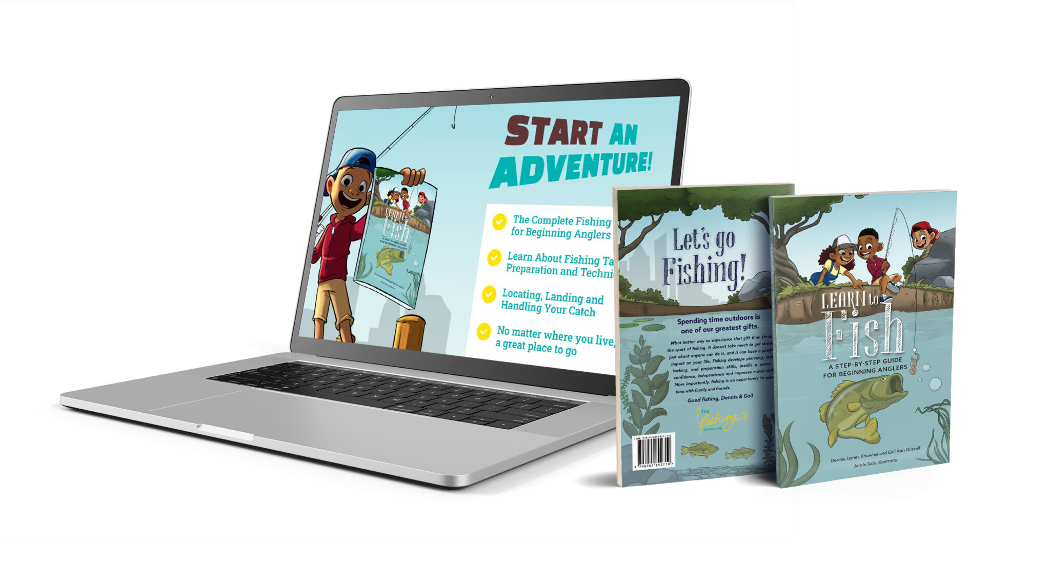 Illustrated Children's Book | Learn to Fish | Becky's Graphic Design®