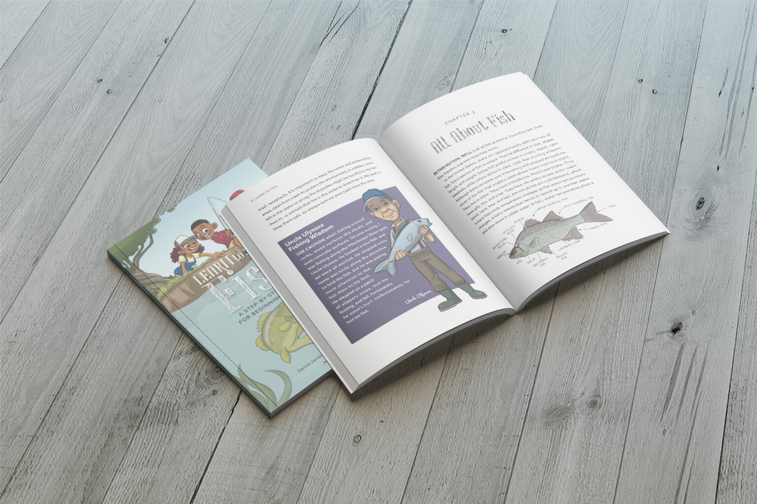 Illustrated Children's Book | Learn to Fish | Becky's Graphic Design®